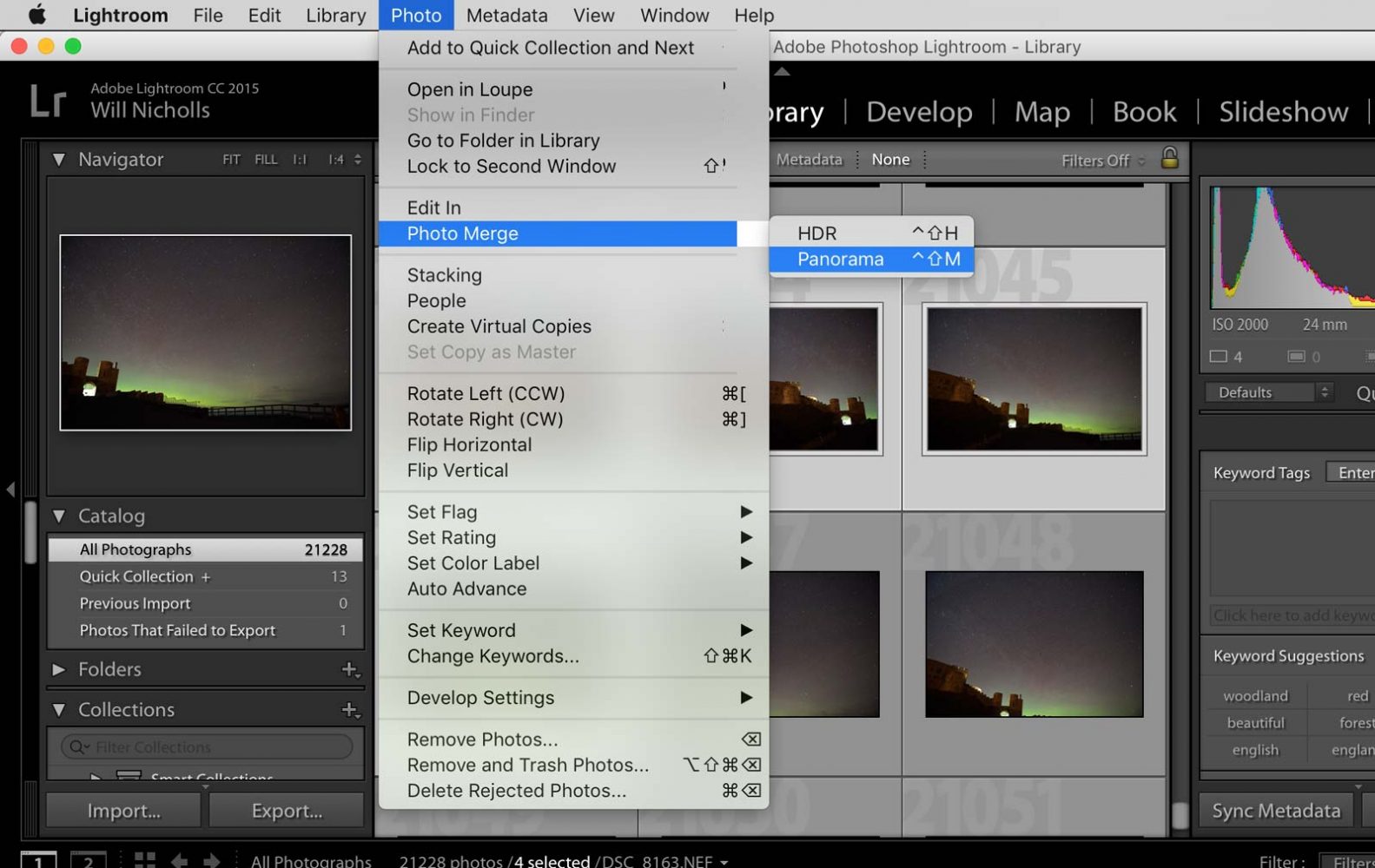 How to Merge Photos and Create a Panorama in Lightroom - Nature TTL